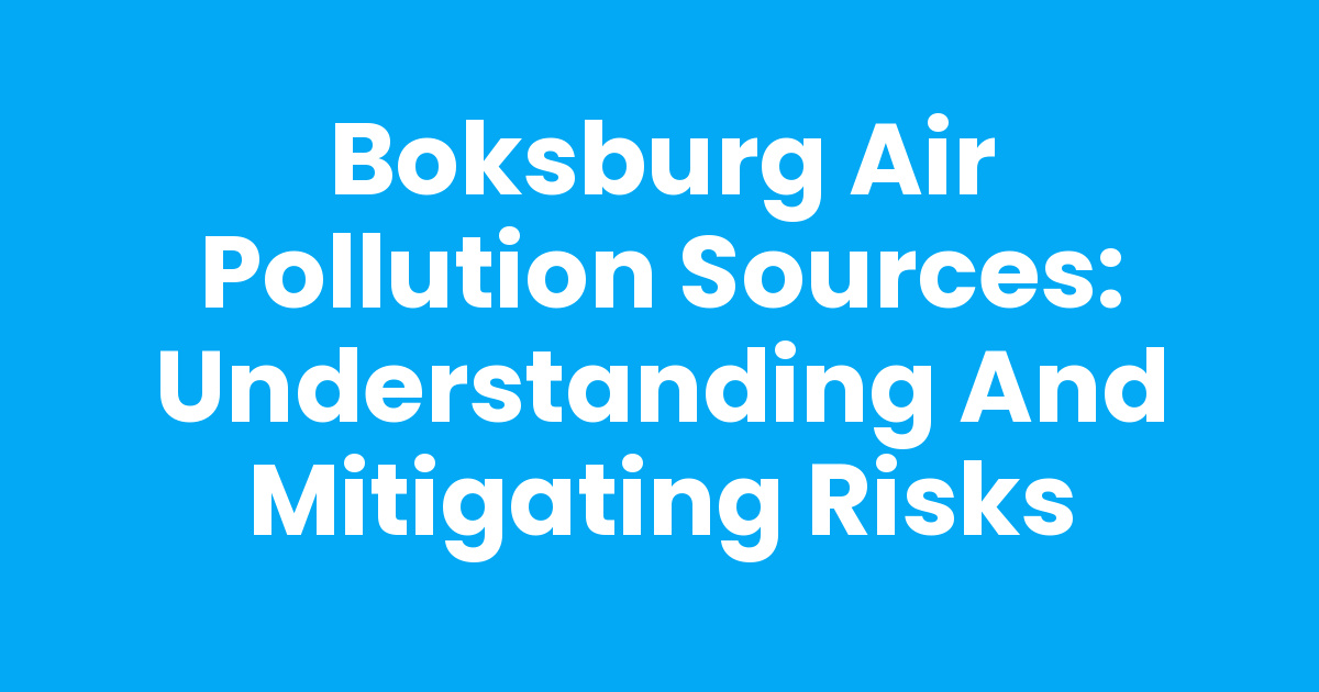 Boksburg Air Pollution Sources: Understanding and Mitigating Risks