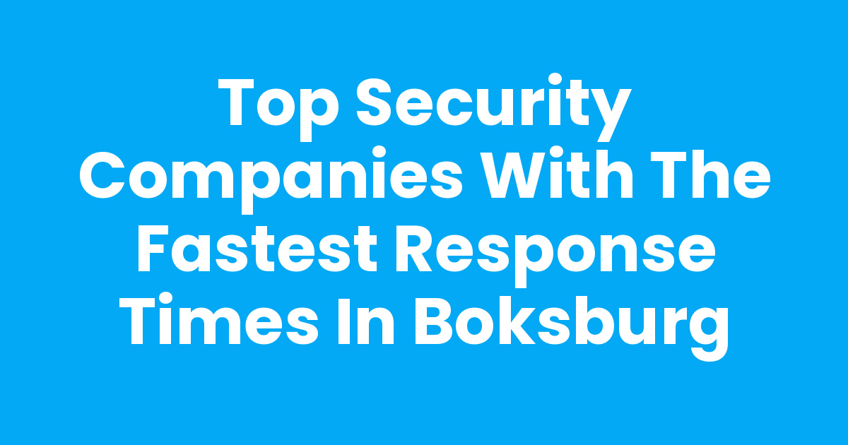Top Security Companies with the Fastest Response Times in Boksburg
