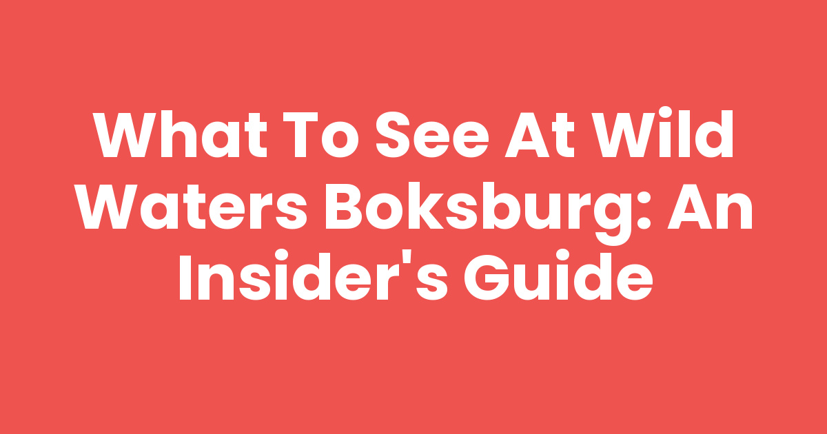 What to See at Wild Waters Boksburg: An Insider's Guide